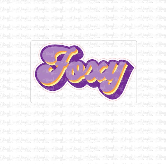 Sticker 1A Foxy Retro Style Stacked Word Lettering PRINTED | Etsy