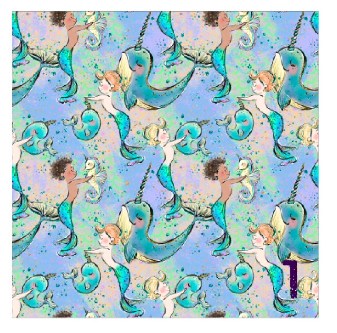 Printed Vinyl MER-DAD Mermaid Patterns 12 x 12 inch sheet of | Etsy