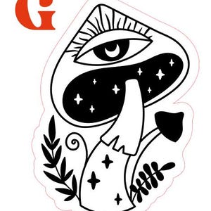 Sticker Mushroom for Water Bottle, Iphone, Macbook, Phone, Phone Case ...