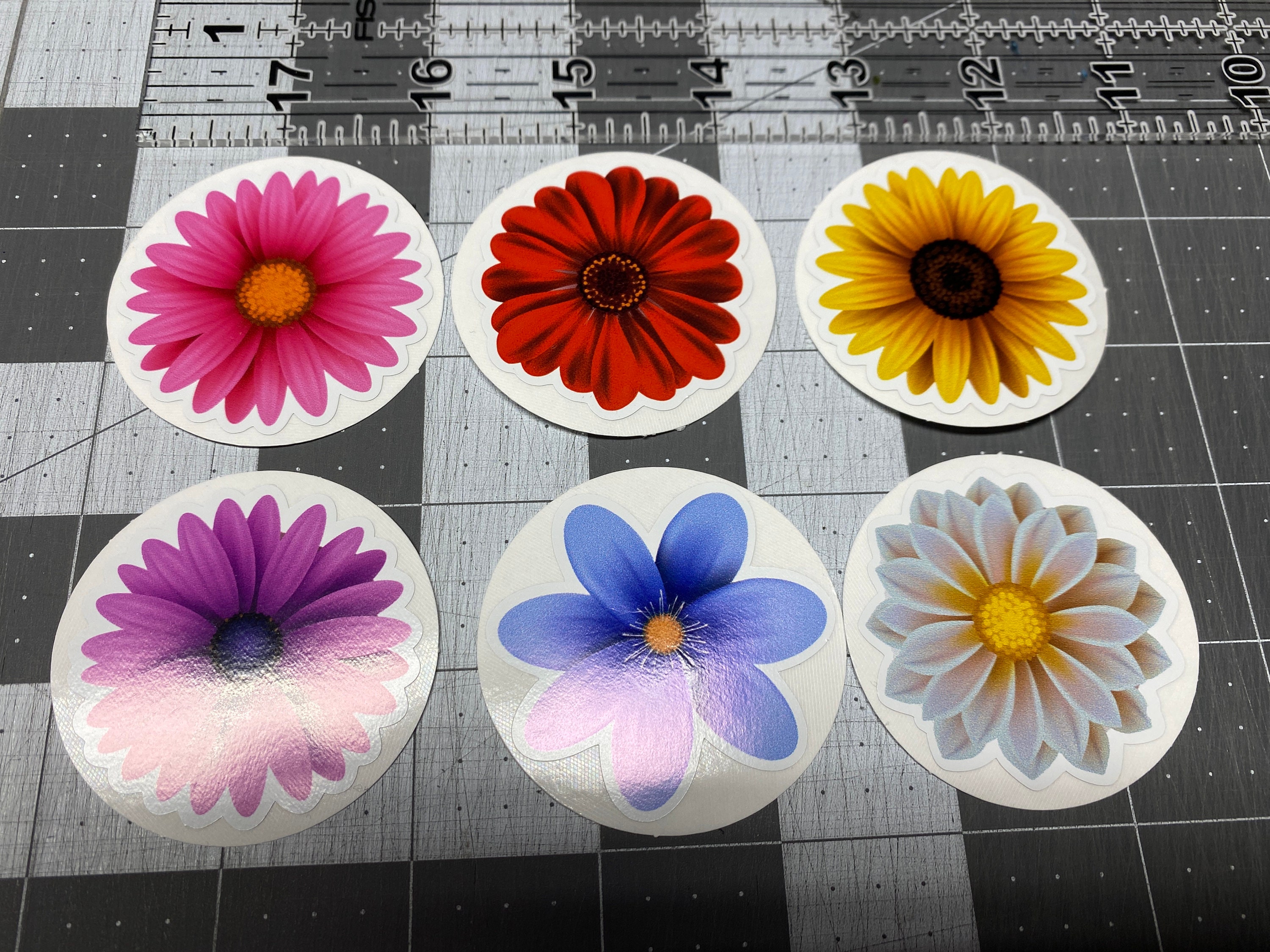 Set of 6 Mini Stickers Little Flowers 2 Inch Sticker Permanent - Etsy