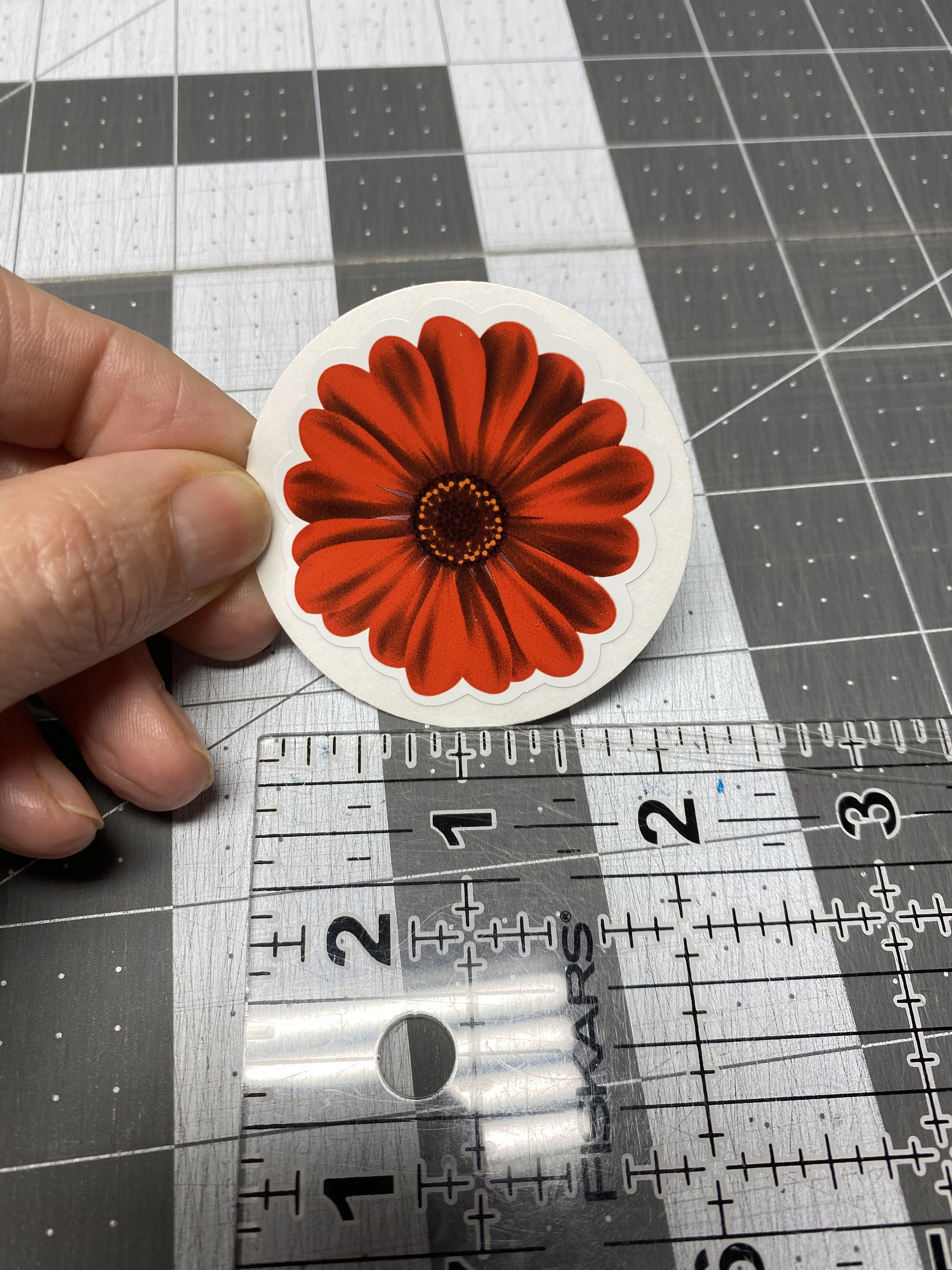 Mini Sticker LF1 Little Red Flower 2 inch sticker permanent | Etsy