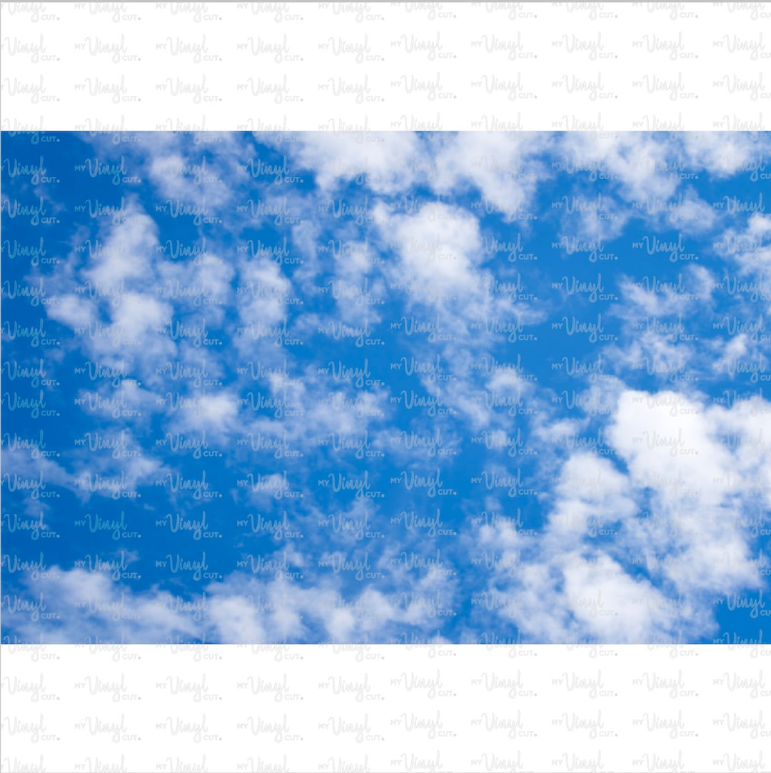 Printed Vinyl | Blue Sky With Clouds | Permanent Removable Adhesive ...