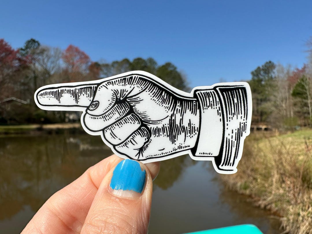 Vinyl Sticker | 75P | Finger Pointing | Waterproof | Permanent ...