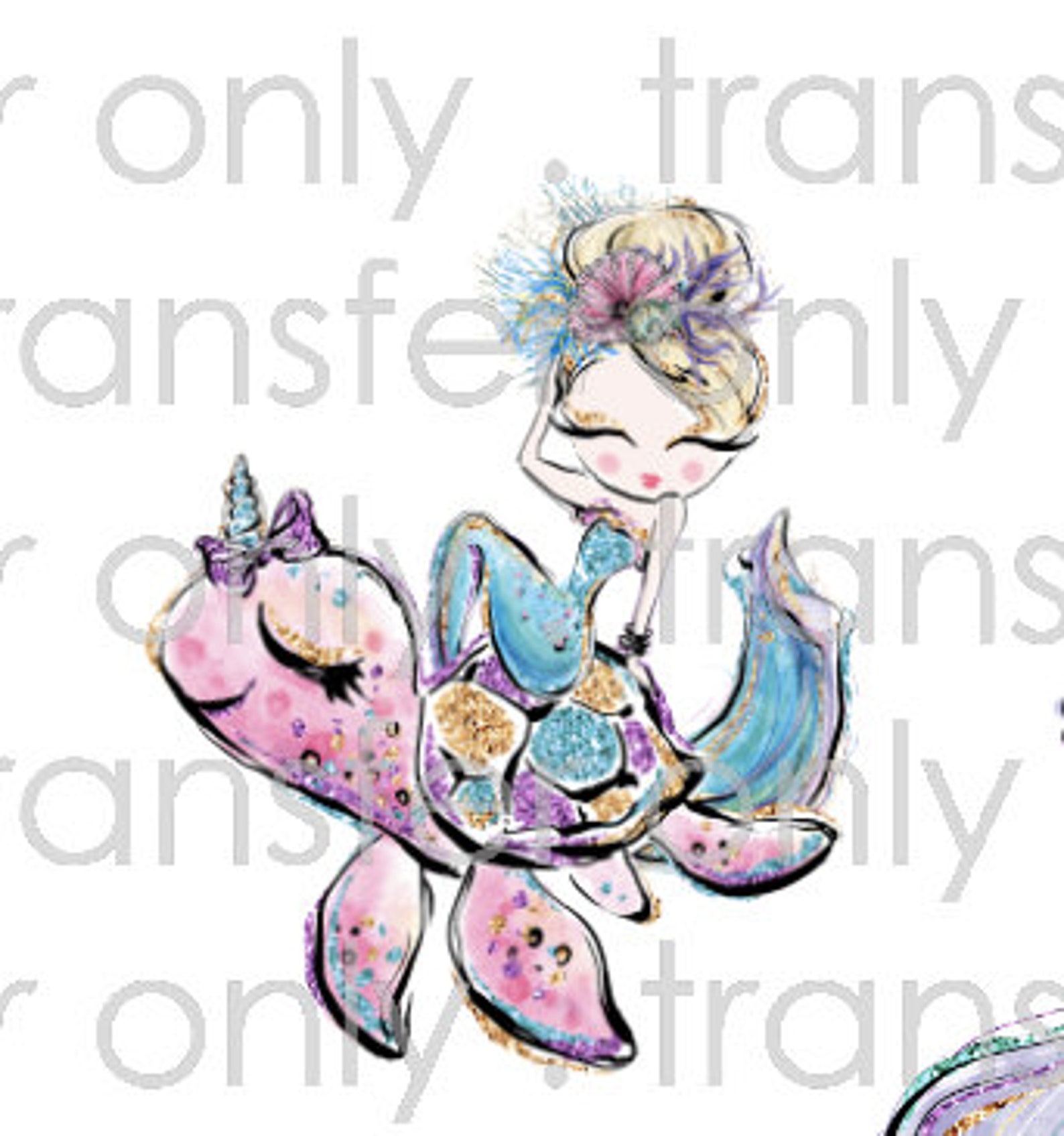 Sticker Sheet Set of 40 Stickers Mermaid Clipart | Etsy