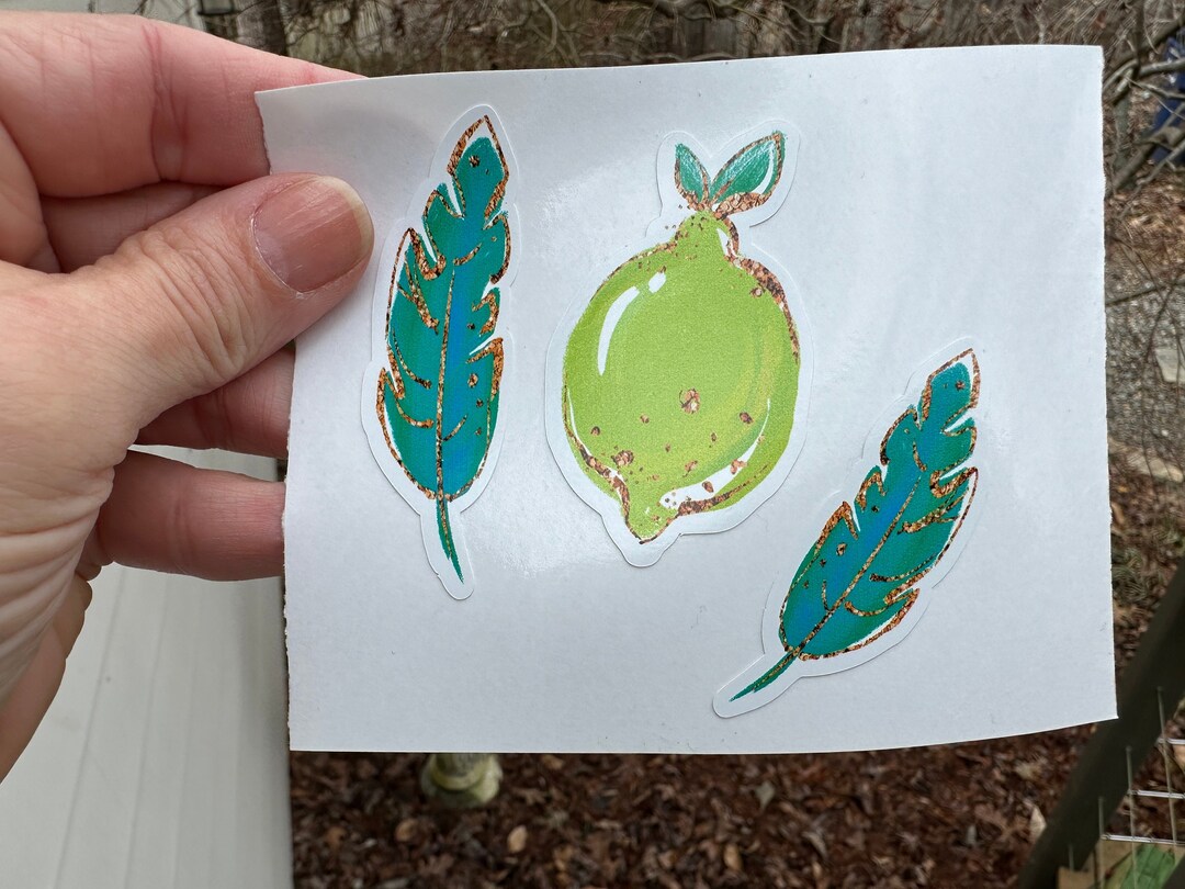 Lemon and Leaf | 63K | Vinyl Sticker Waterproof | Window Cling ...