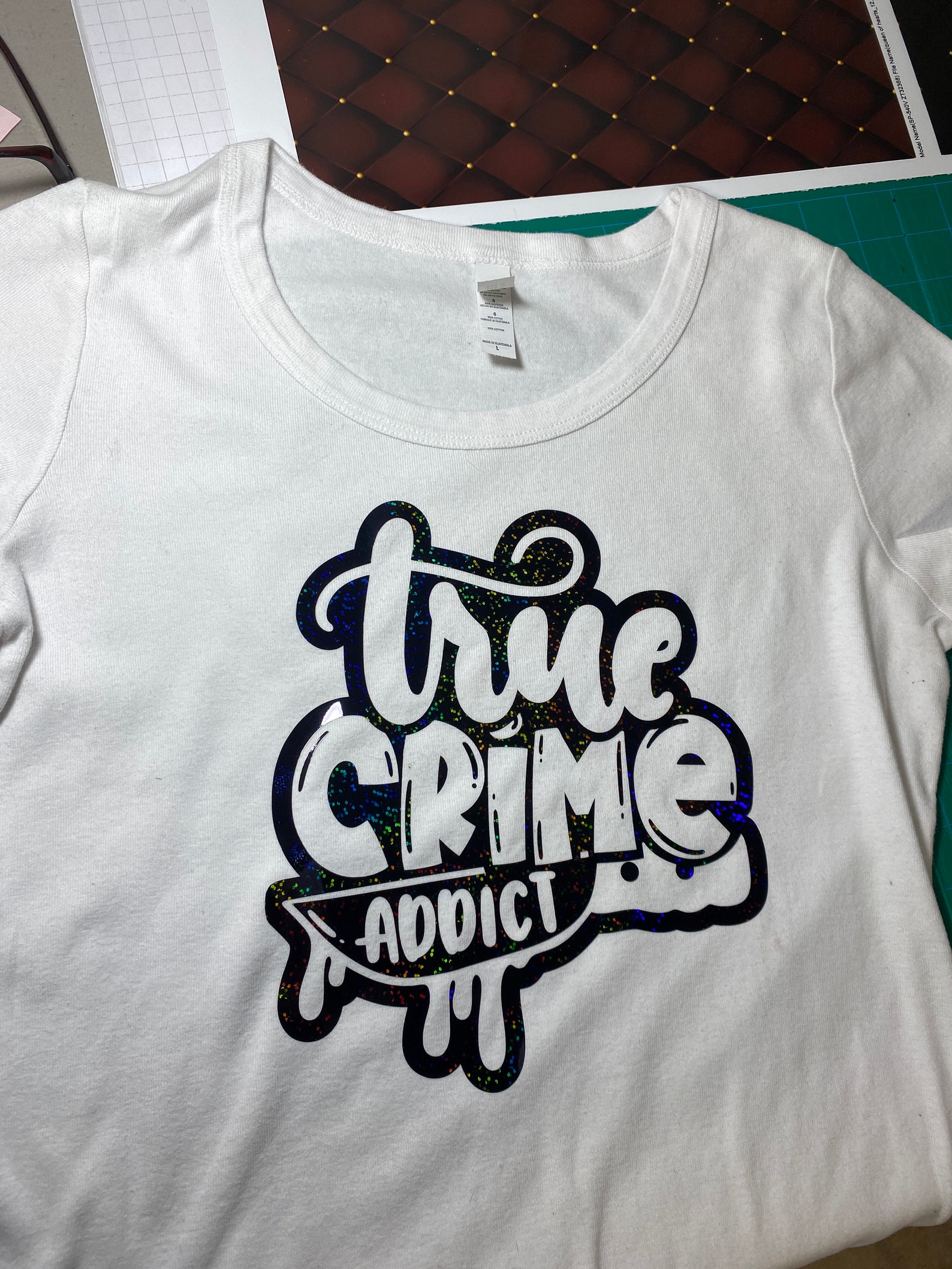 HTV Transfer 1-O True Crime Addict for Fabrics T Shirt Design - Etsy