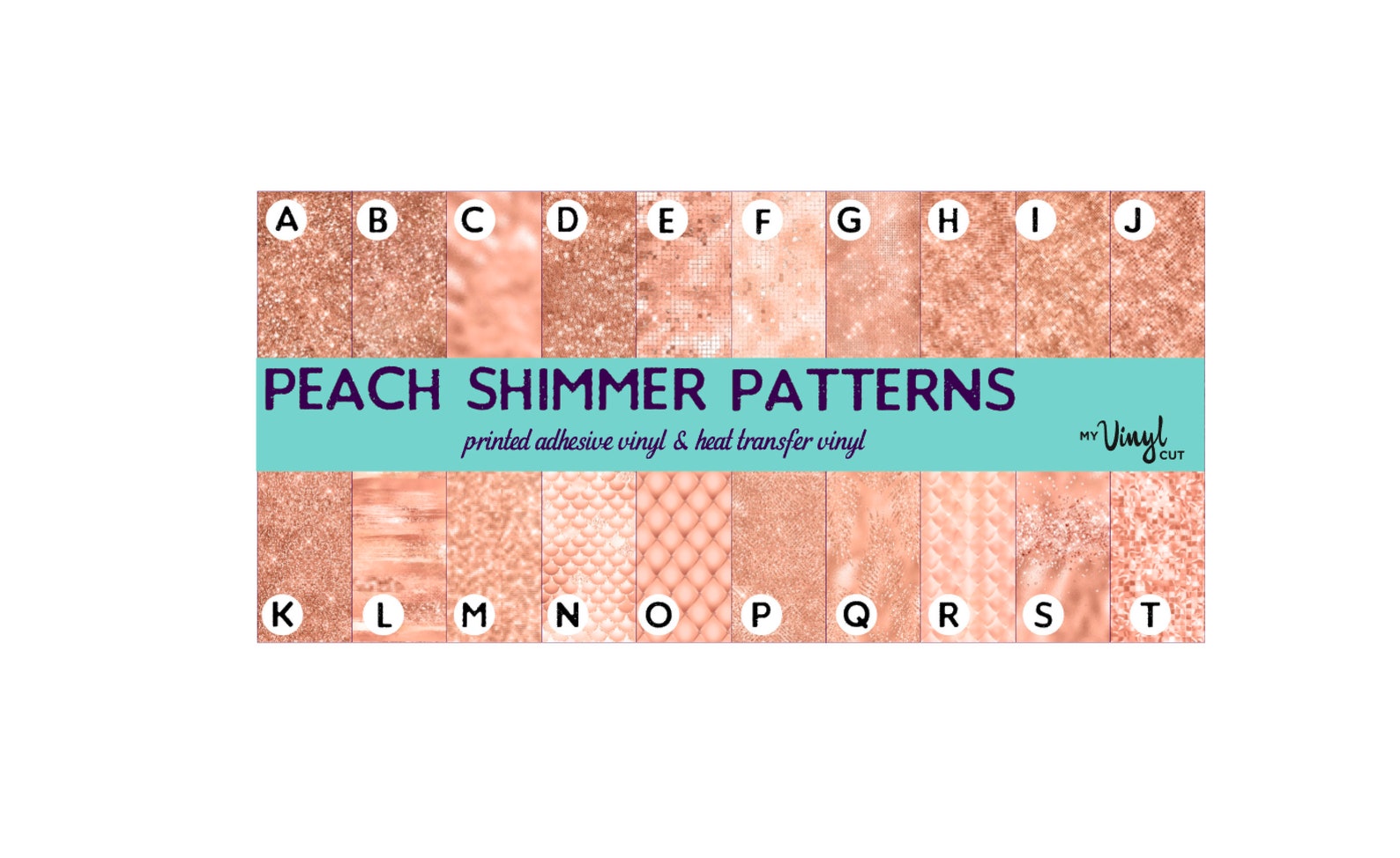 MVC Printed HTV and Vinyl Sheets PEACH Shimmer Pattern 12 X 12 Inch ...