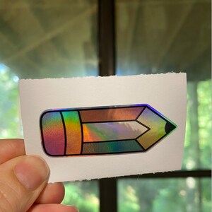 Mini Sticker (#12) Cute Pencil One PRINTED Vinyl Sticker White 2 Inch ...