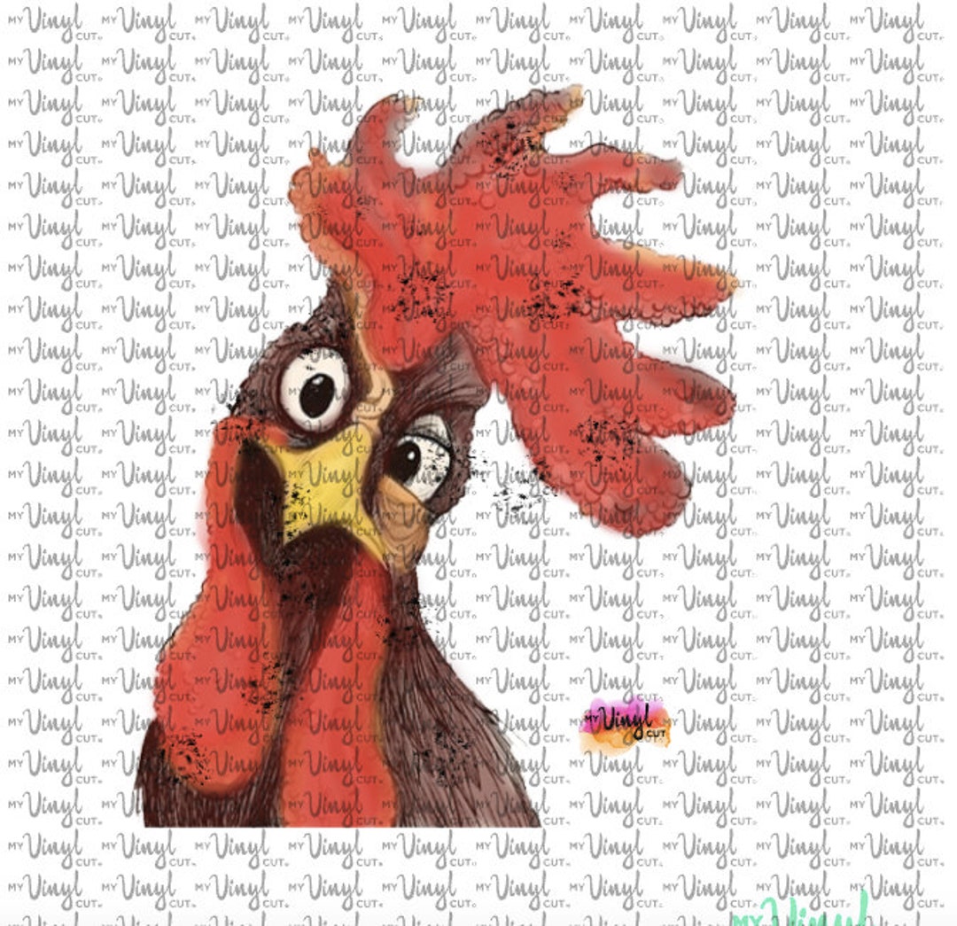 HTV Transfer A1 Crazy Rooster Chicken You Add Text Transfer I Send to ...