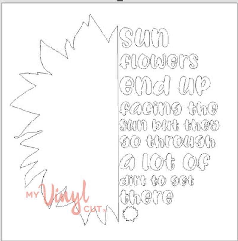 Digital File Half of Sunflower and Half Lettering SVG DXF PNG - Etsy