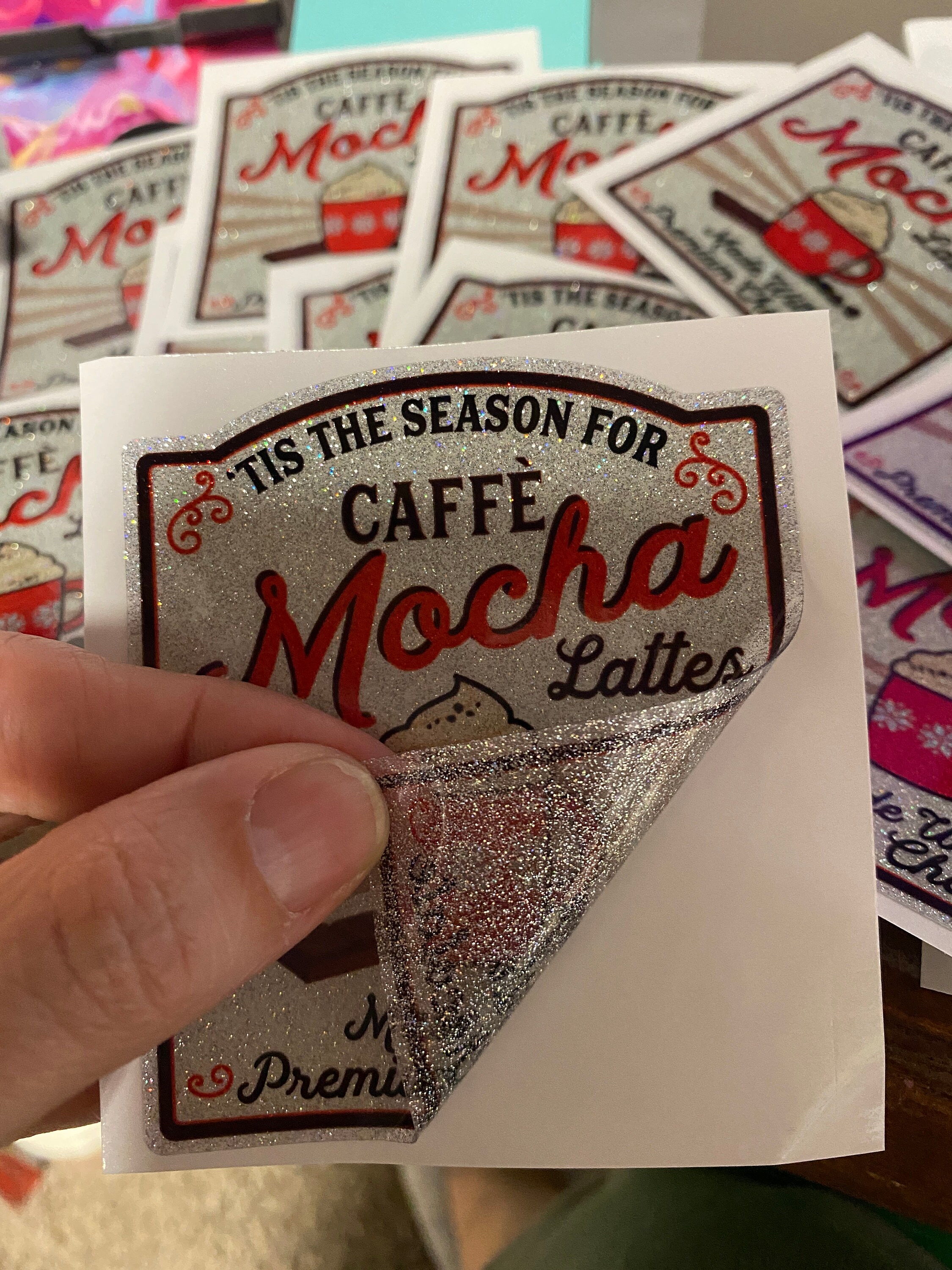 Sticker 16M Tis the Season for Cafe Mocha Latte Christmas Tumbler Label ...
