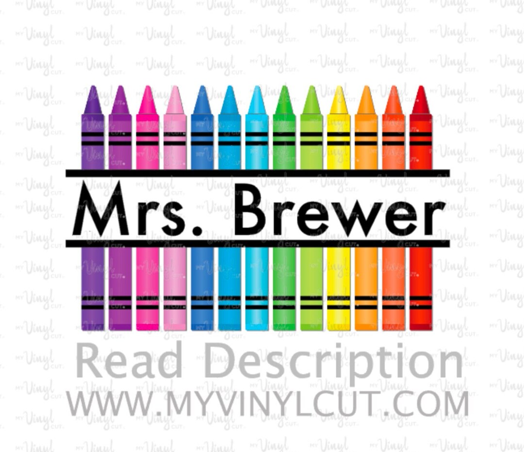 Sticker 39G | Custom Name Crayons | Waterproof Vinyl Sticker | White ...