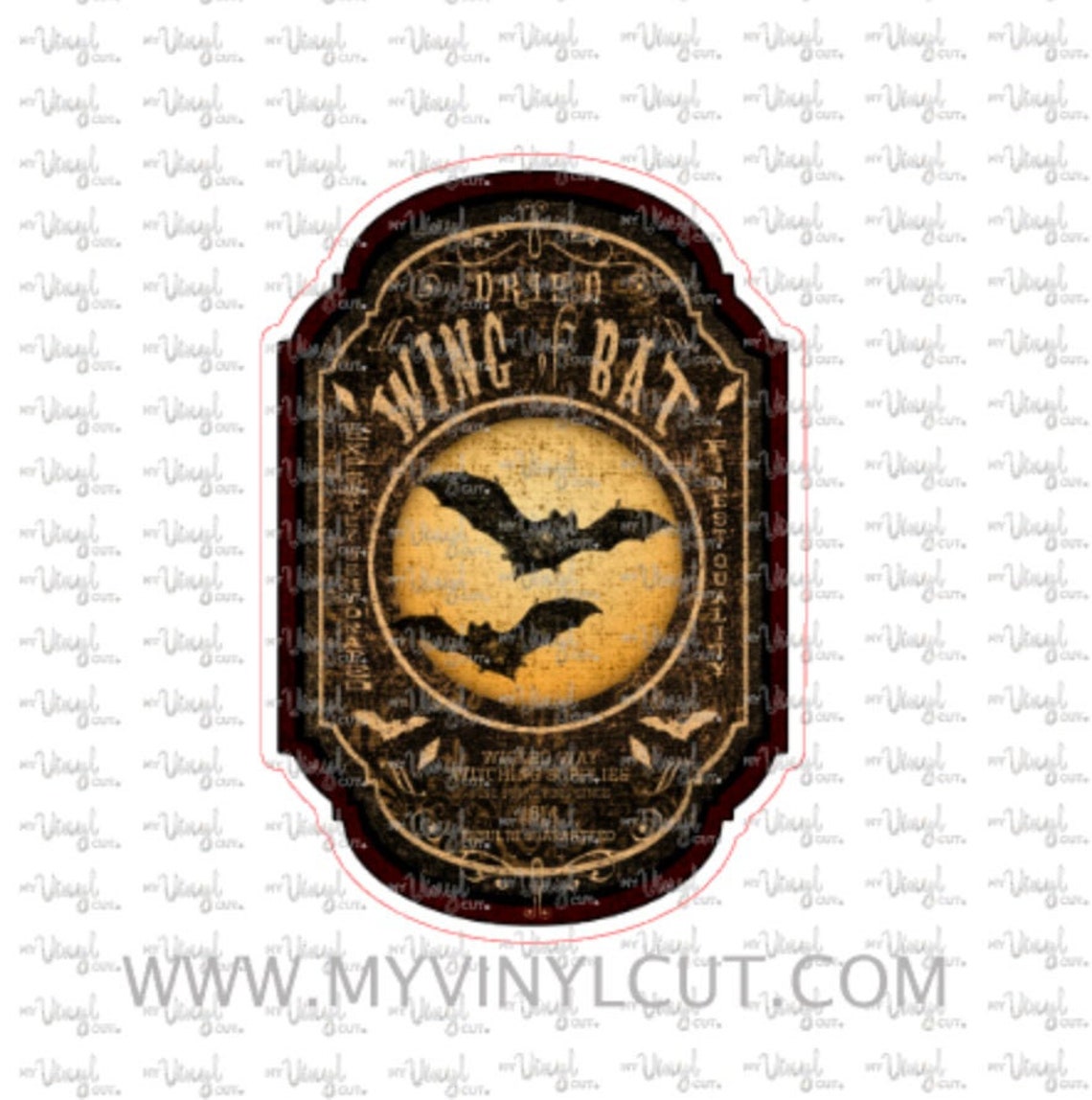 Sticker 25C Vintage Apothecary Wing of Bat Medicine Jar | Etsy