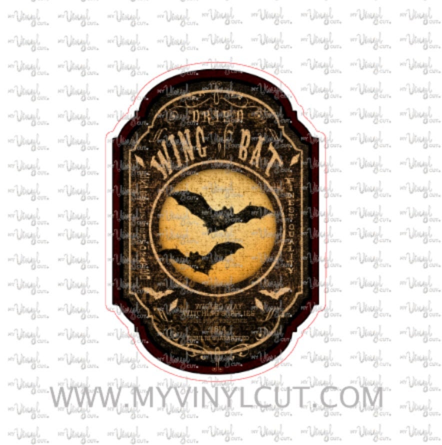 Sticker 25C Vintage Apothecary Wing of Bat Medicine Jar | Etsy