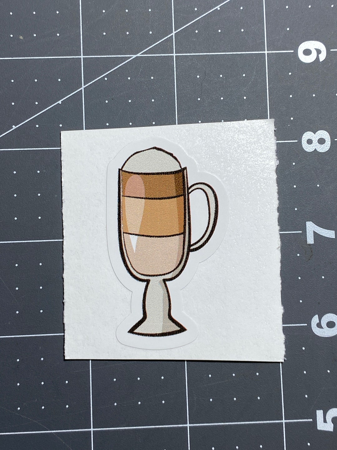 Mini Sticker (#10) Brown Latte Cappuccino Coffee Drink PRINTED Vinyl ...