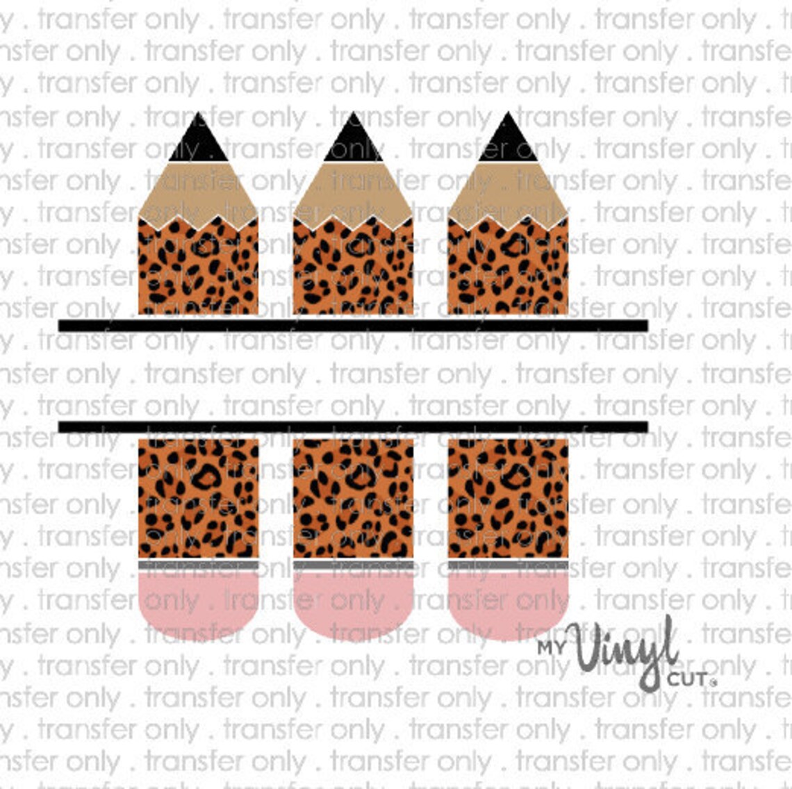 Digital File 3 Three Leopard Print Pencils SVG Dxf Png for | Etsy