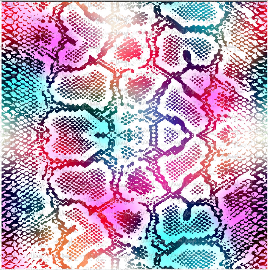 COLORFUL SNAKE Pattern Printed Heat Transfer Vinyl HTV for T Shirts ...