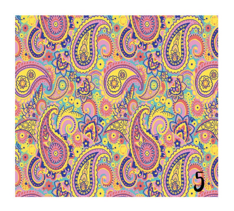 Colorful Paisley Graphics patterned HTV Heat Transfer or | Etsy