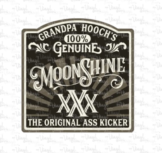 Sticker 9L Grandpa Hooch's Genuine Moonshine Tumbler Label - Etsy