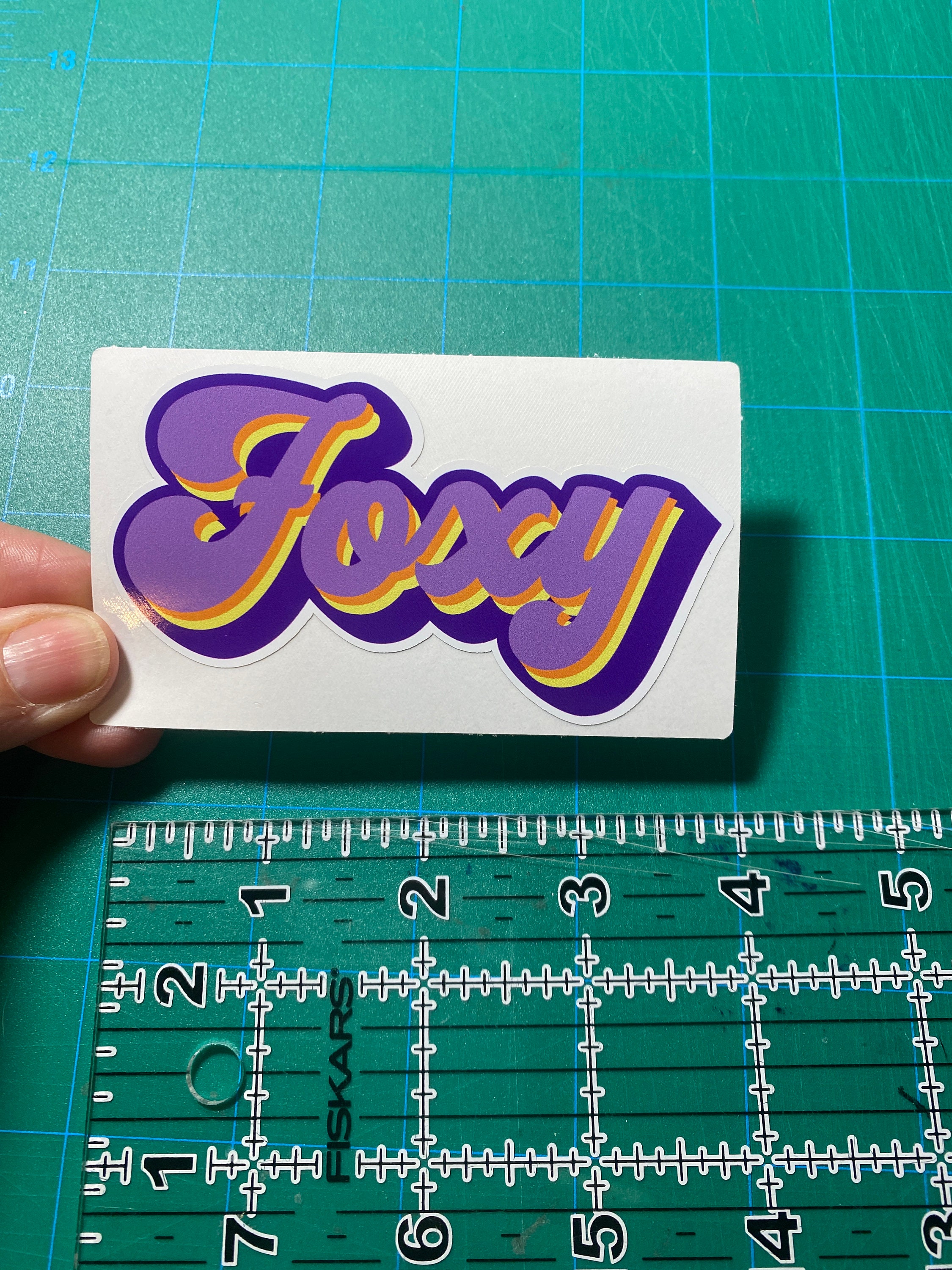 Sticker 1A Foxy Retro Style Stacked Word Lettering PRINTED | Etsy