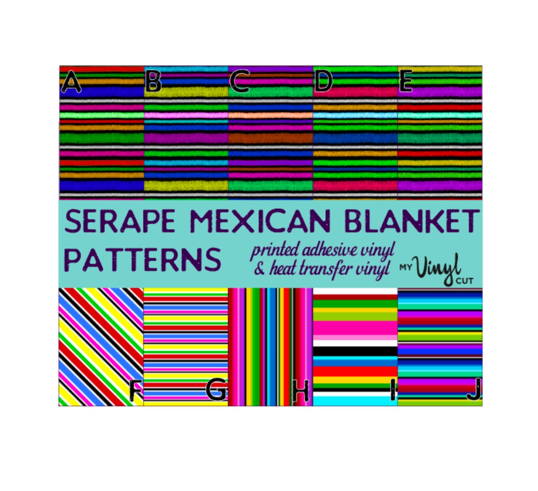 Printed Vinyl Serape Mexican Blanket Patterned Heat Transfer or ...