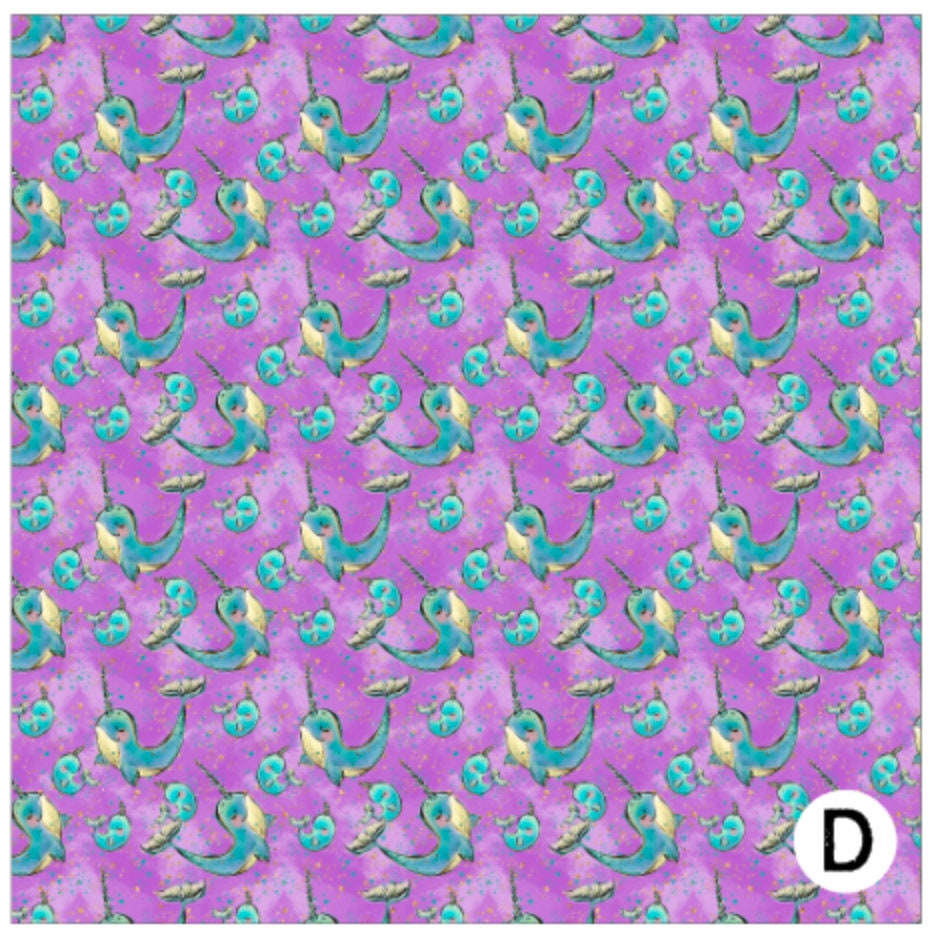 Printed Vinyl MER-DAD Mermaid Patterns 12 X 12 Inch Sheet of Heat ...