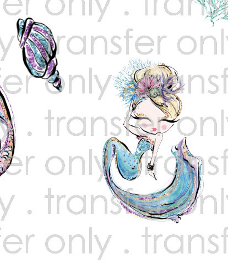 Sticker Sheet Set of 40 Stickers Mermaid Clipart | Etsy