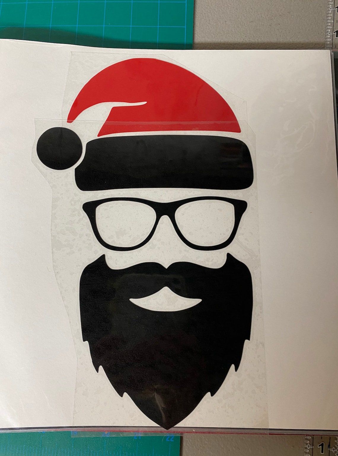 HTV Transfer Heat Transfer Vinyl Hipster Santa Hat Beard - Etsy