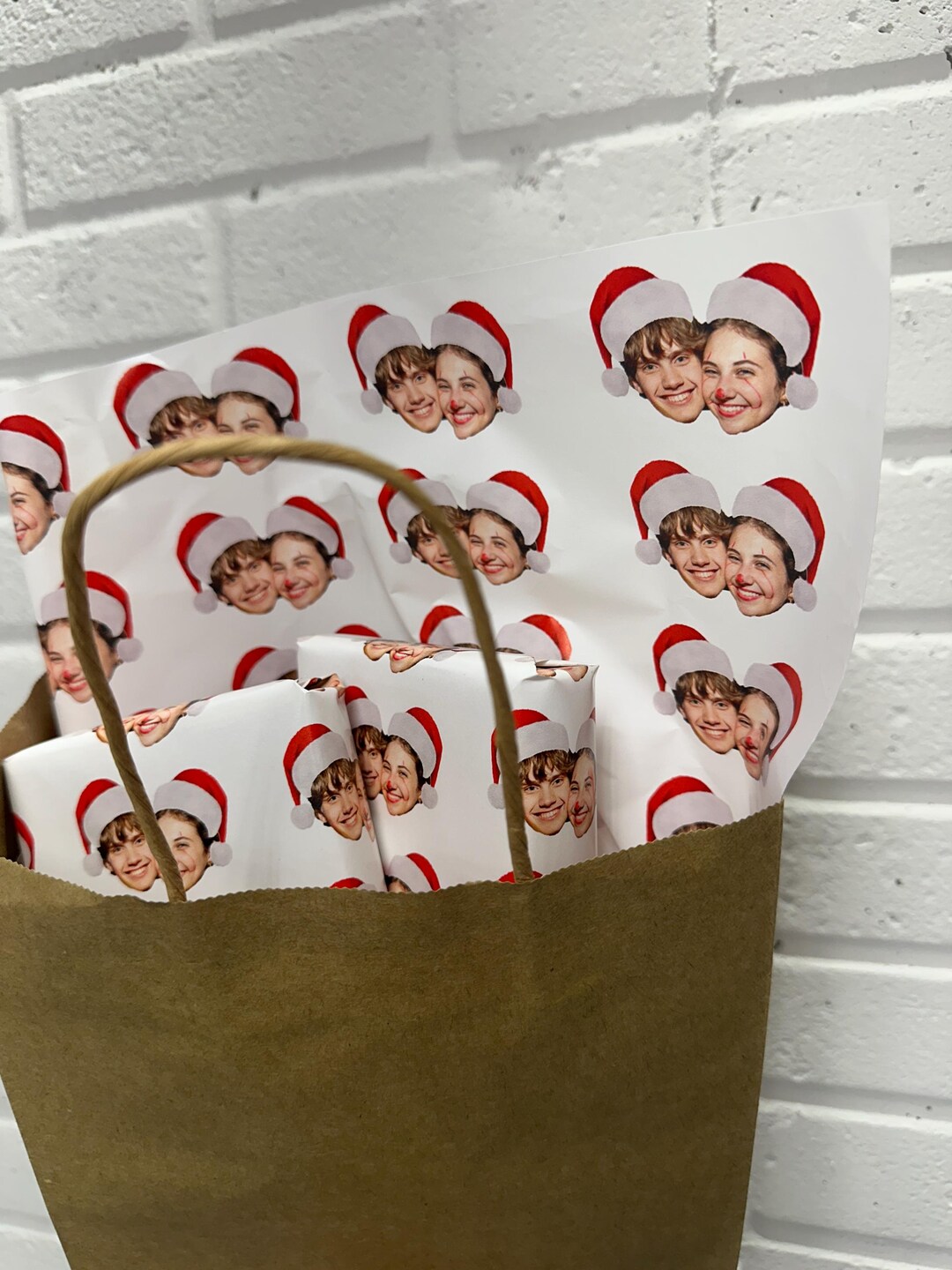 Custom Printed Gift Wrap | Business Logo | Face | Pet | Pattern 34 Inch ...