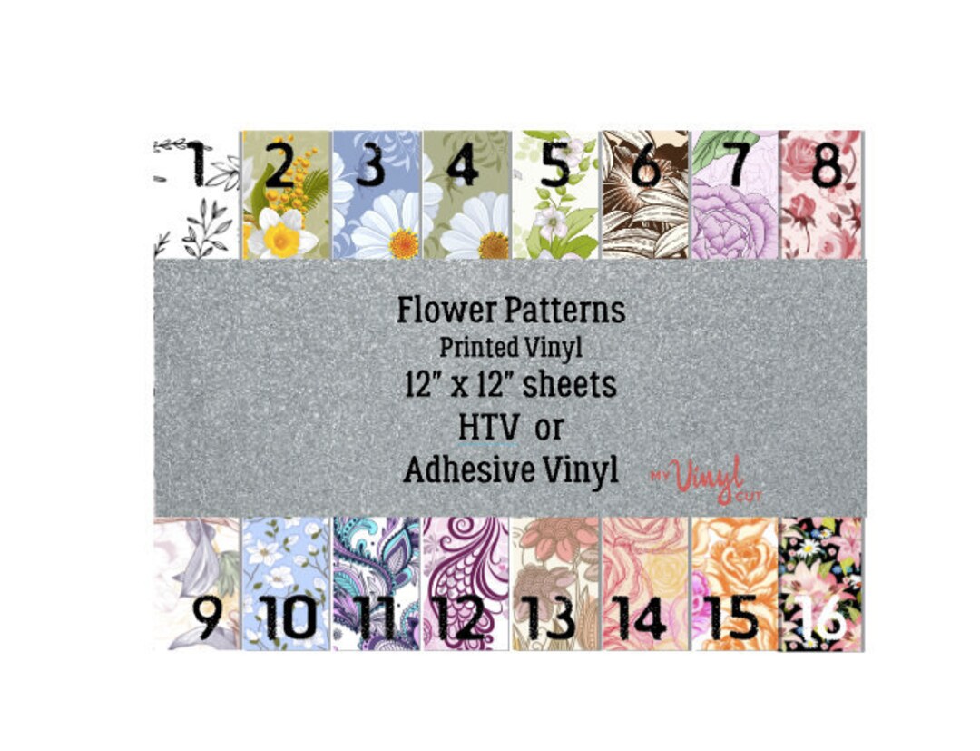 Flowers Paisley Patterns HTV Heat Transfer Printed Vinyl Pattern 12 X ...