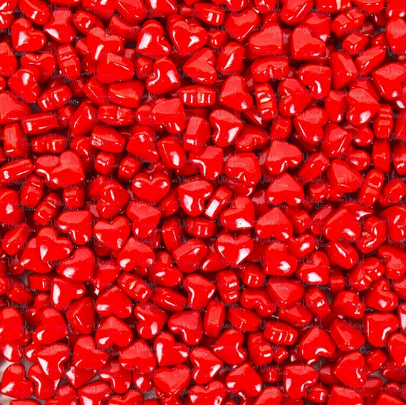 Red Hearts Candy Realistic Photo Pattern Printed Heat Transfer | Etsy