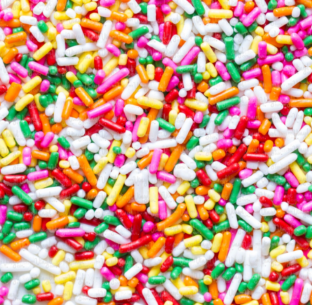 Colorful Candy Sprinkles Realistic Photo Pattern Printed Heat Transfer ...