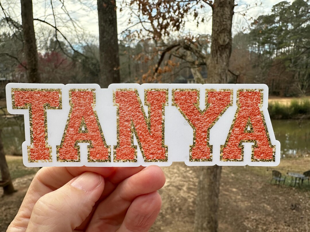 Faux Chenille | Waterproof Name Sticker | Personalized Vinyl Sticker ...