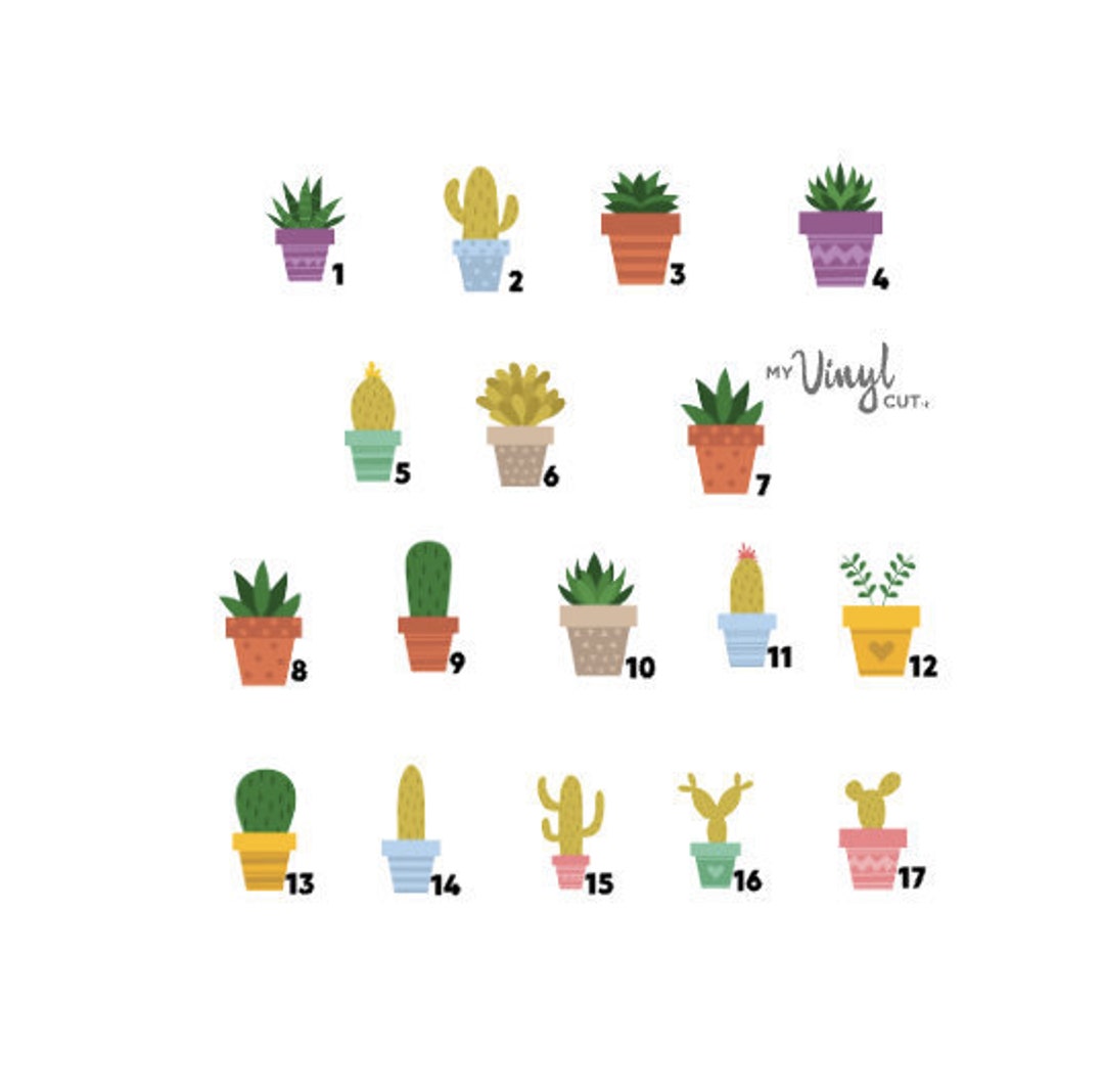 MINI Stickers (#13) Cute Little Cactus Vinyl Stickers Choose One Mini ...