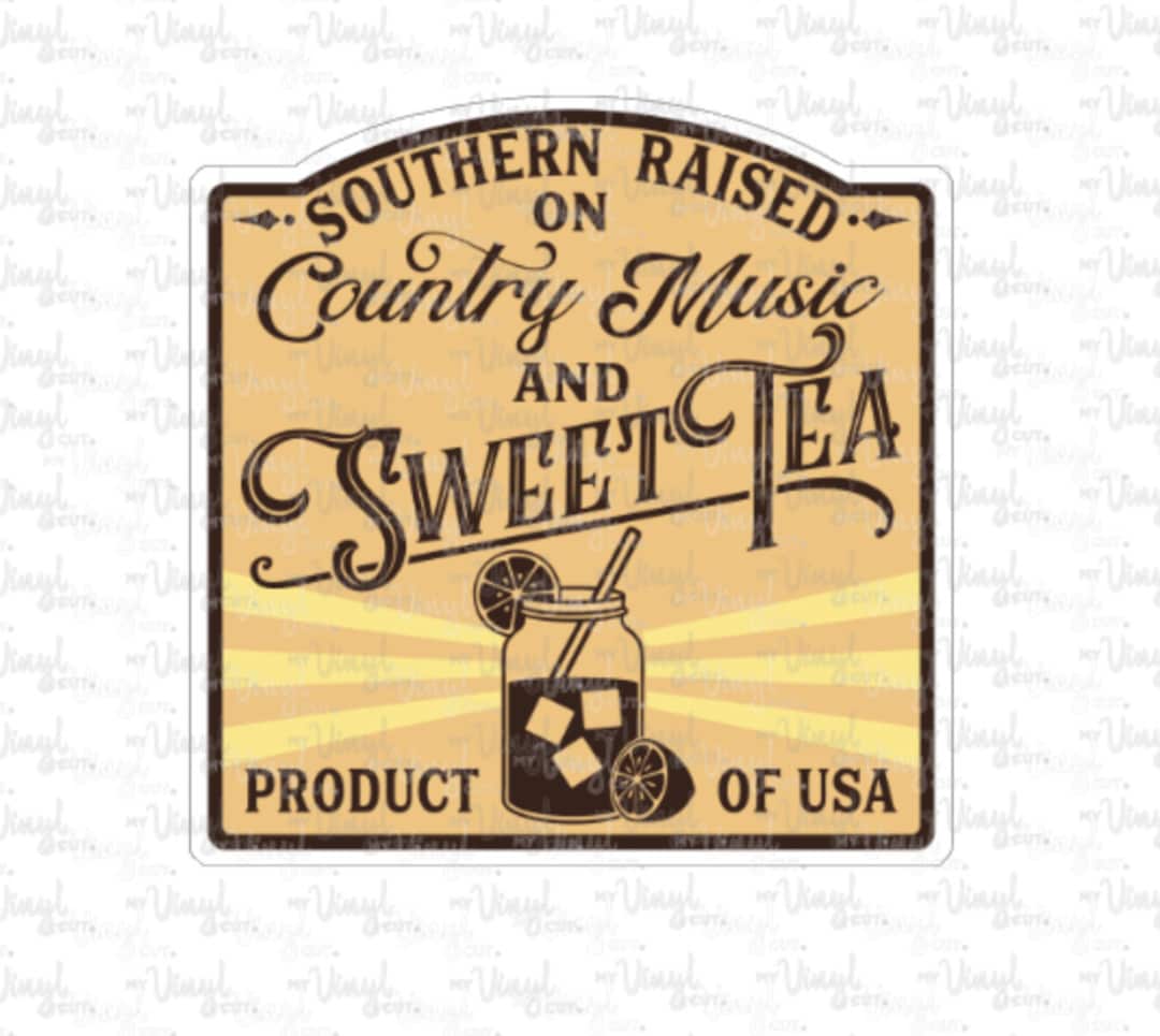 Sticker 9M Southern Raised on Country Music and Sweet Tea - Etsy