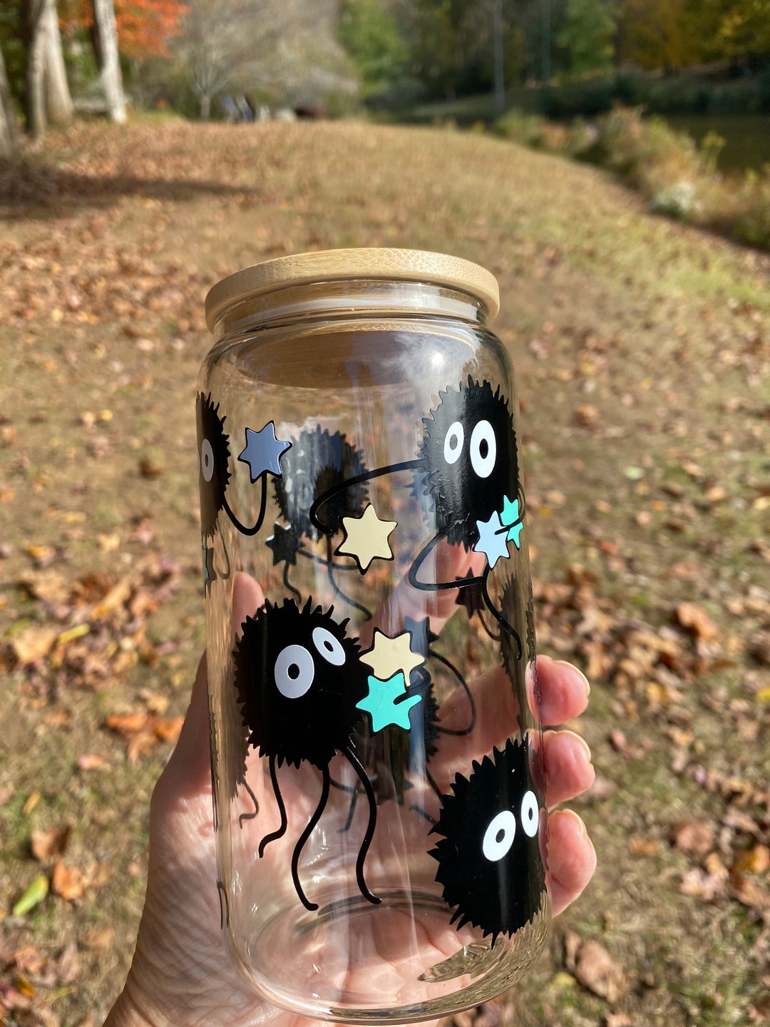 16 Oz Soda Can Shaped Clear Drinking Glass Soot Sprite Design Applied ...
