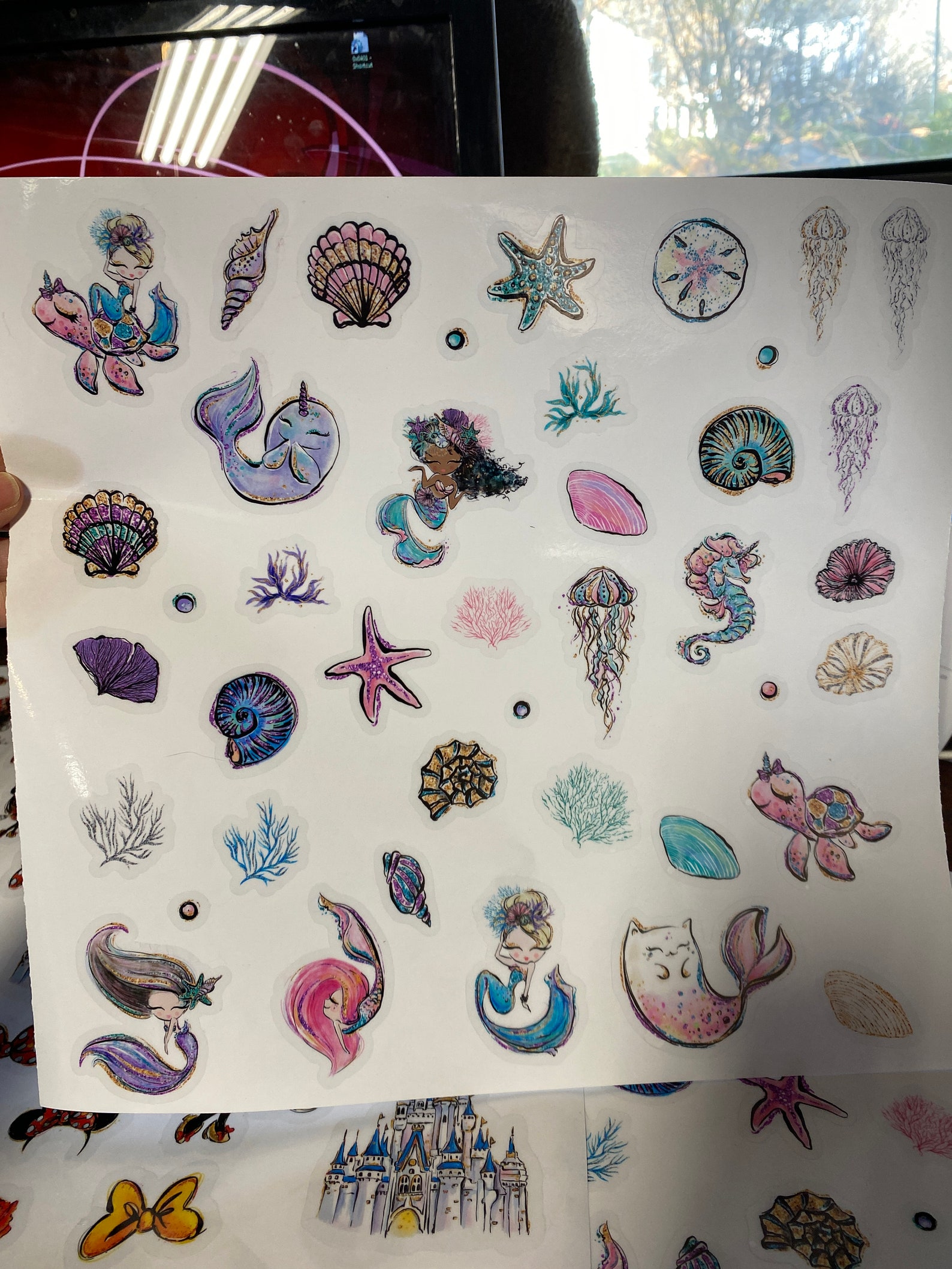 Sticker Sheet Set of 40 Stickers Mermaid Clipart | Etsy