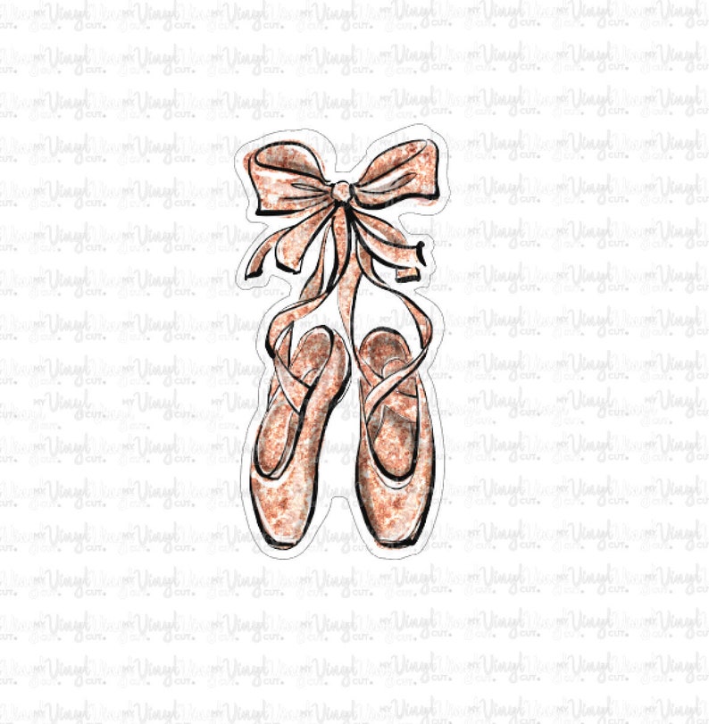 Sticker 2E Ballet Toe Pointe Shoes Sparkly Pink PRINTED Vinyl - Etsy