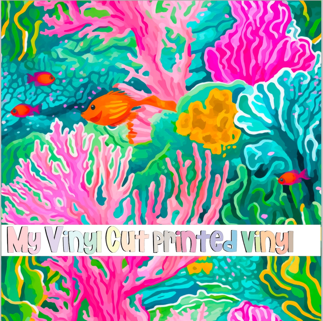 Printed Vinyl | Coral Reef G | Permanent Removable Adhesive | Permanent ...