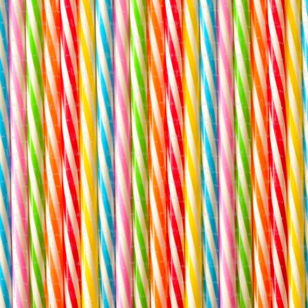 Striped Candy Realistic Photo Pattern Printed Heat Transfer Vinyl HTV ...