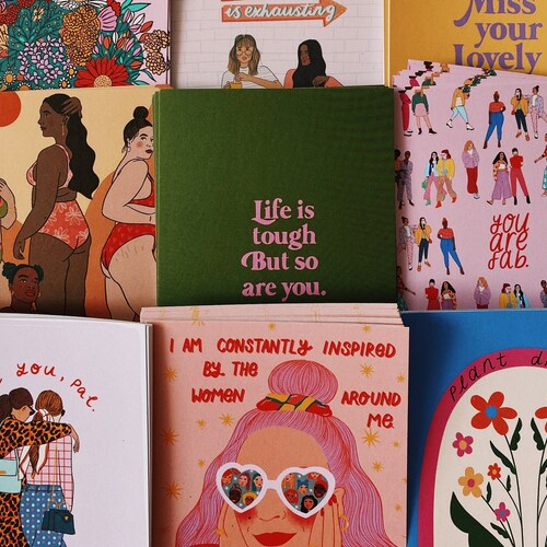 Empowered Women Illustrated Postcard Feminist Art - Etsy