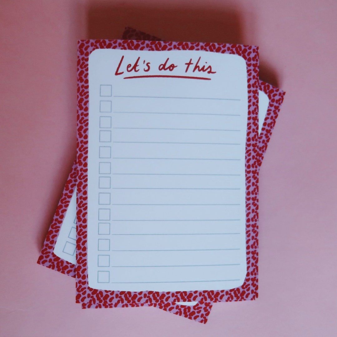Let's Do This Notepad Pink Leopard Print To-do List A6 - Etsy