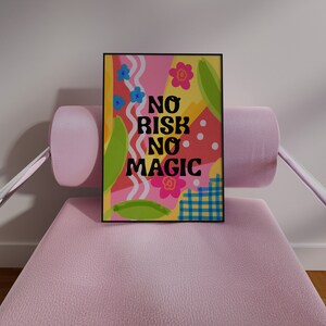 No Risk No Magic | Typography Art Print | Abstract Colourful Poster - Etsy