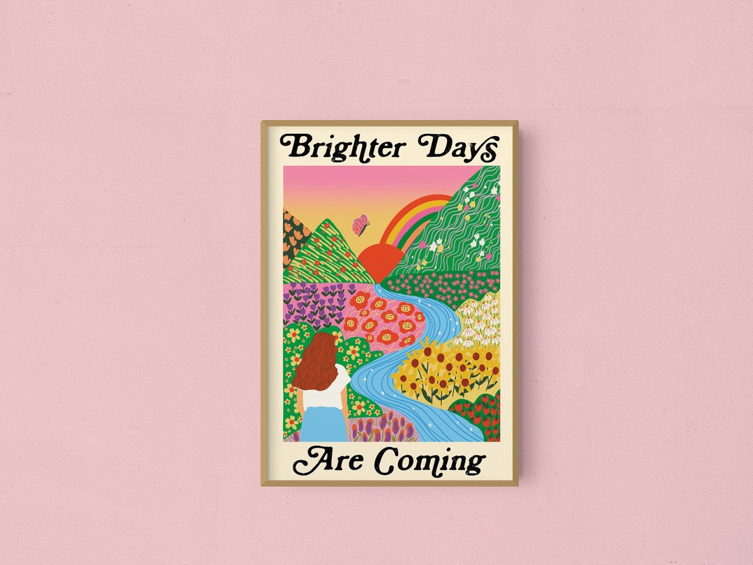 Brighter Days Are Coming Illustrated Art Print | Illustrated Lanscape ...