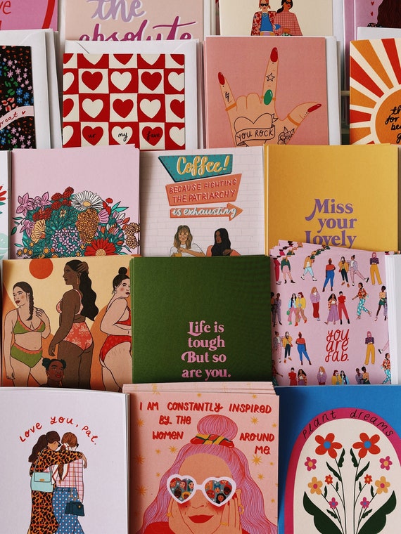 MIX AND MATCH pack of 4 Illustrated Postcards Gift for Her | Etsy