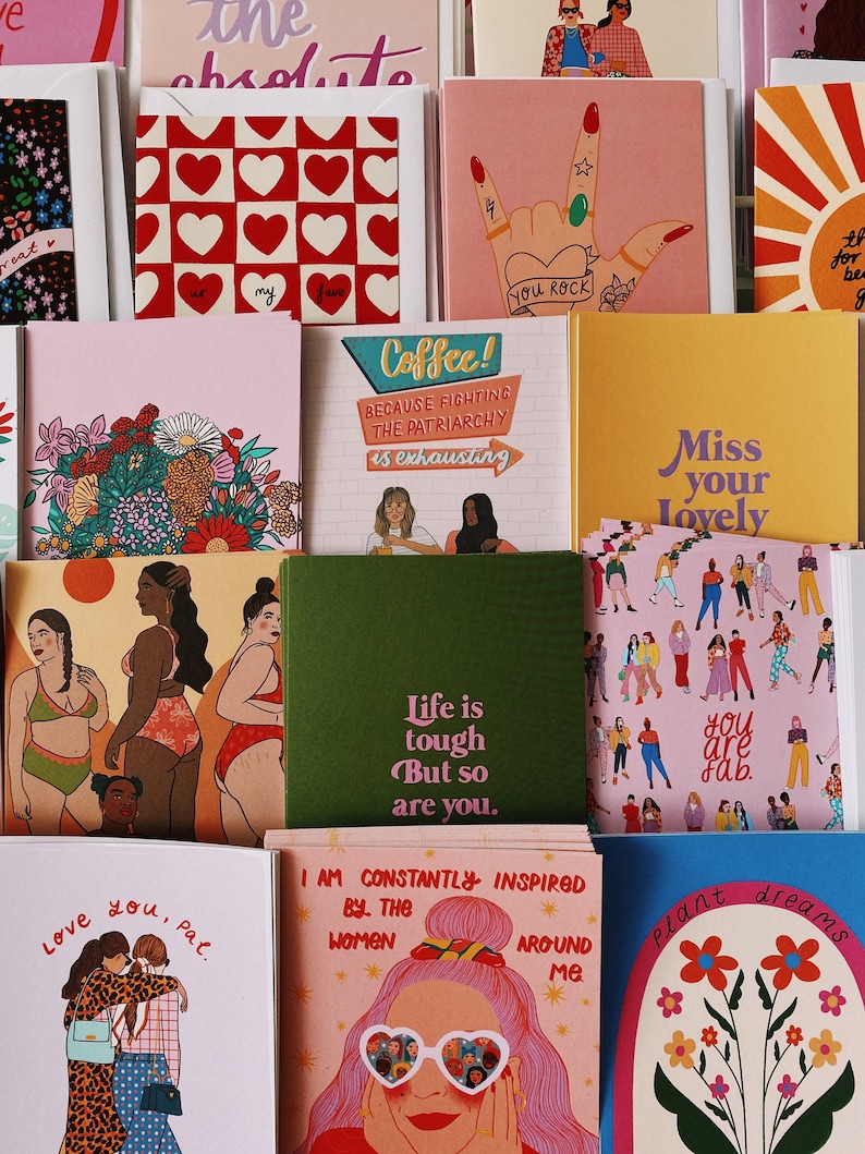 MIX AND MATCH pack of 4 Illustrated Postcards Gift for Her | Etsy