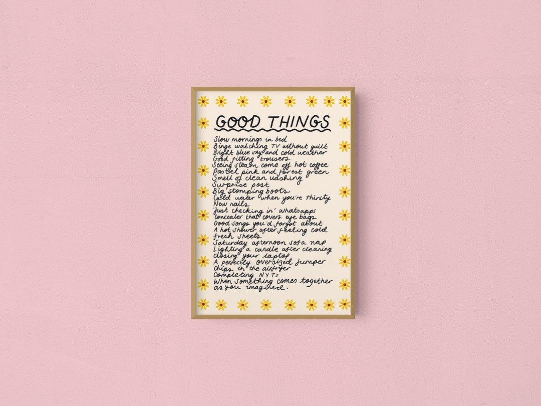 A List of Good Things Art Print - Etsy