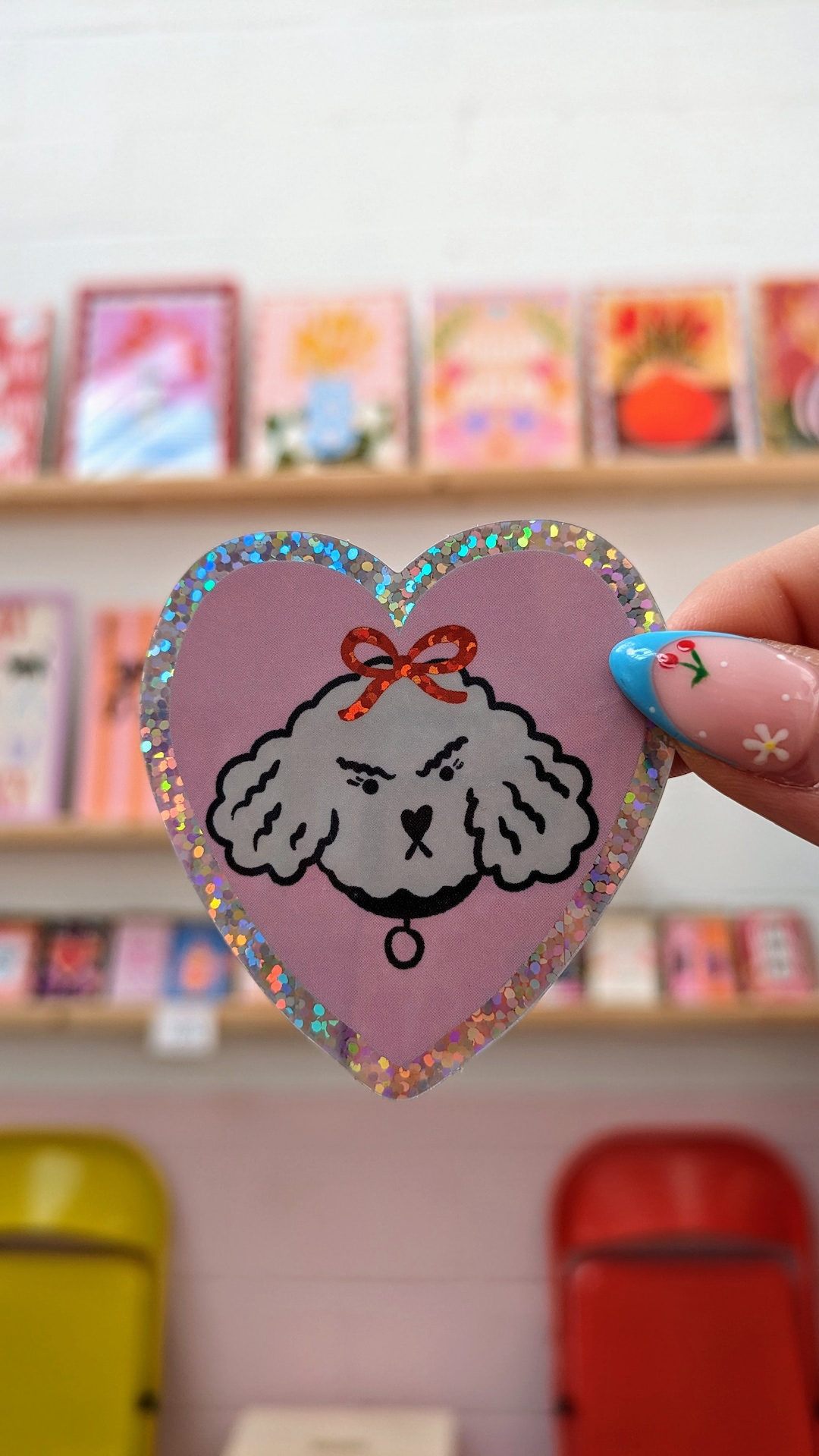 Angry Dot | Glitter Vinyl Sticker - Etsy