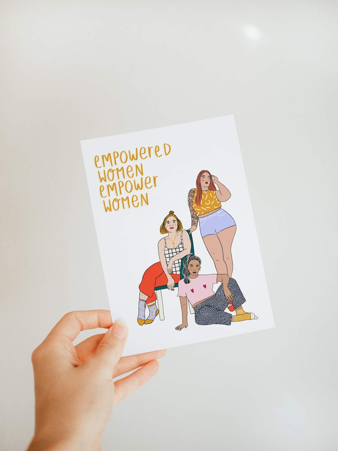 Empowered Women - Illustrated Postcard - Feminist Art - Etsy