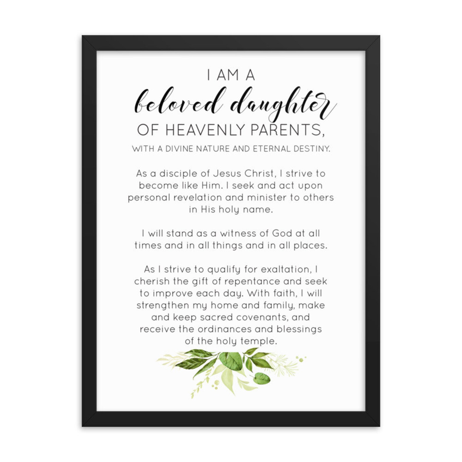 Framed New Young Women Theme / Updated YW Theme / LDS / Available in ...